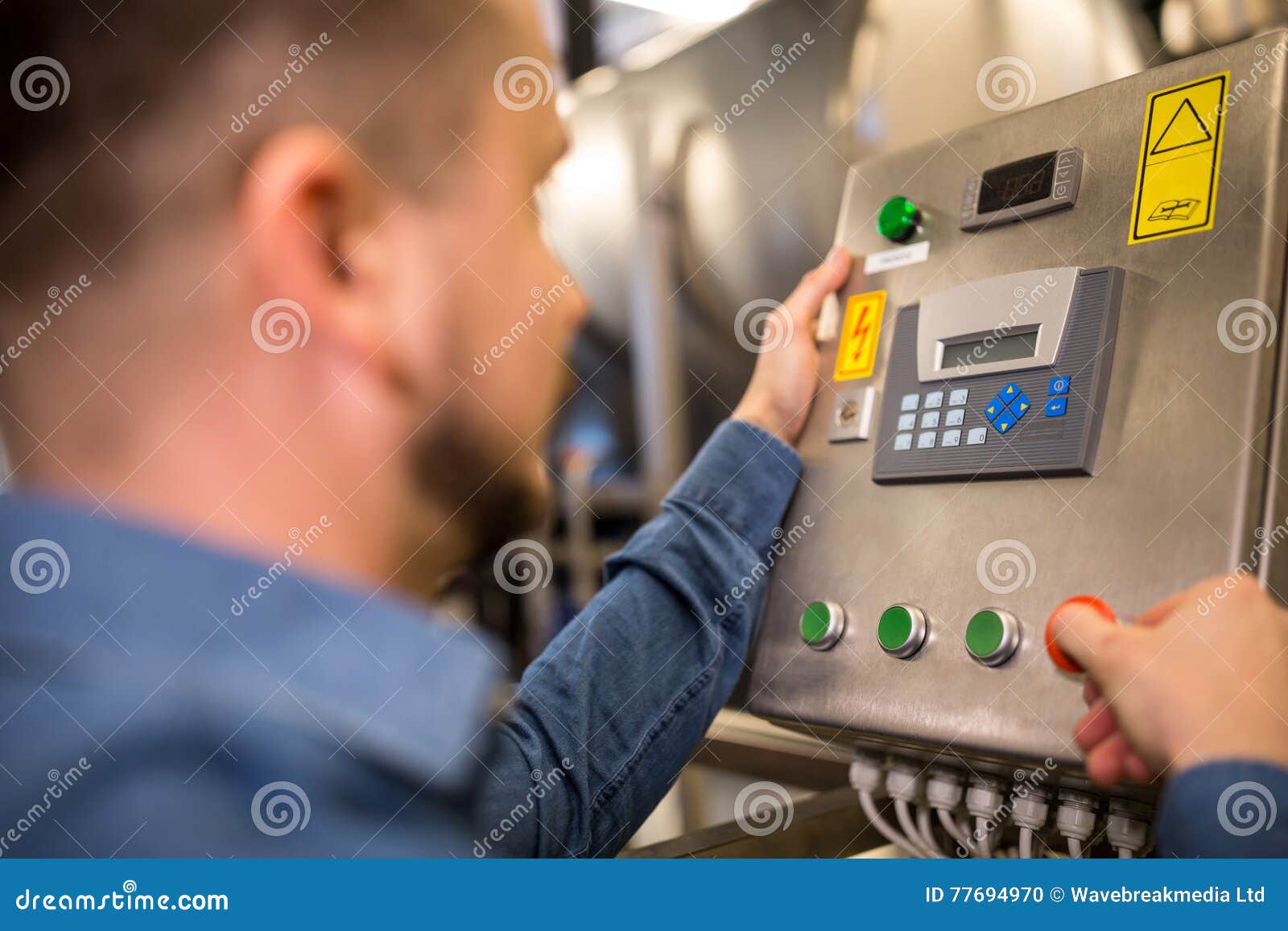 Maintained Worker Operating Control Machine Stock Photo - Image of ...