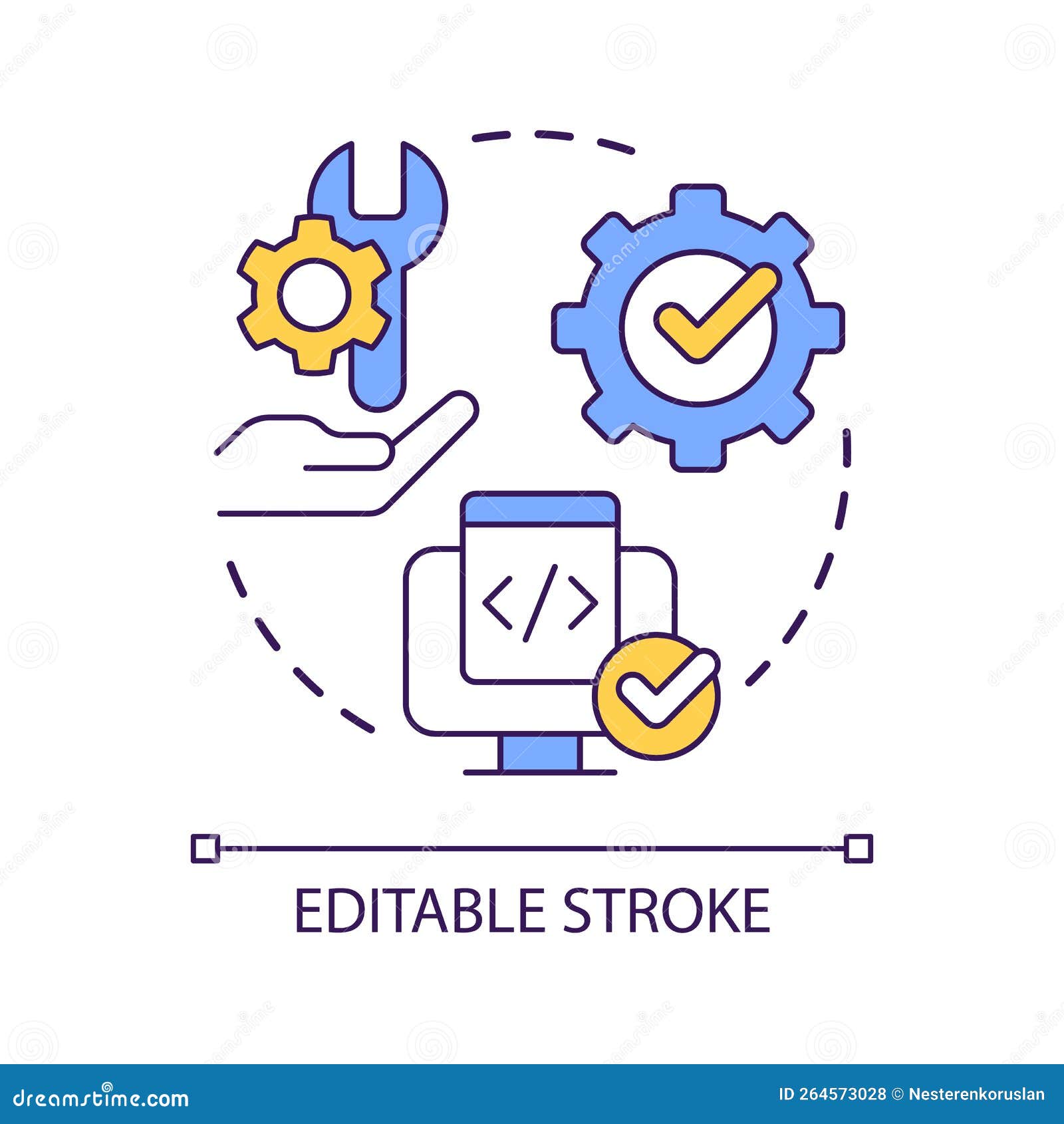 Maintaining Source Code Concept Icon Stock Vector - Illustration of code, linear: 264573028