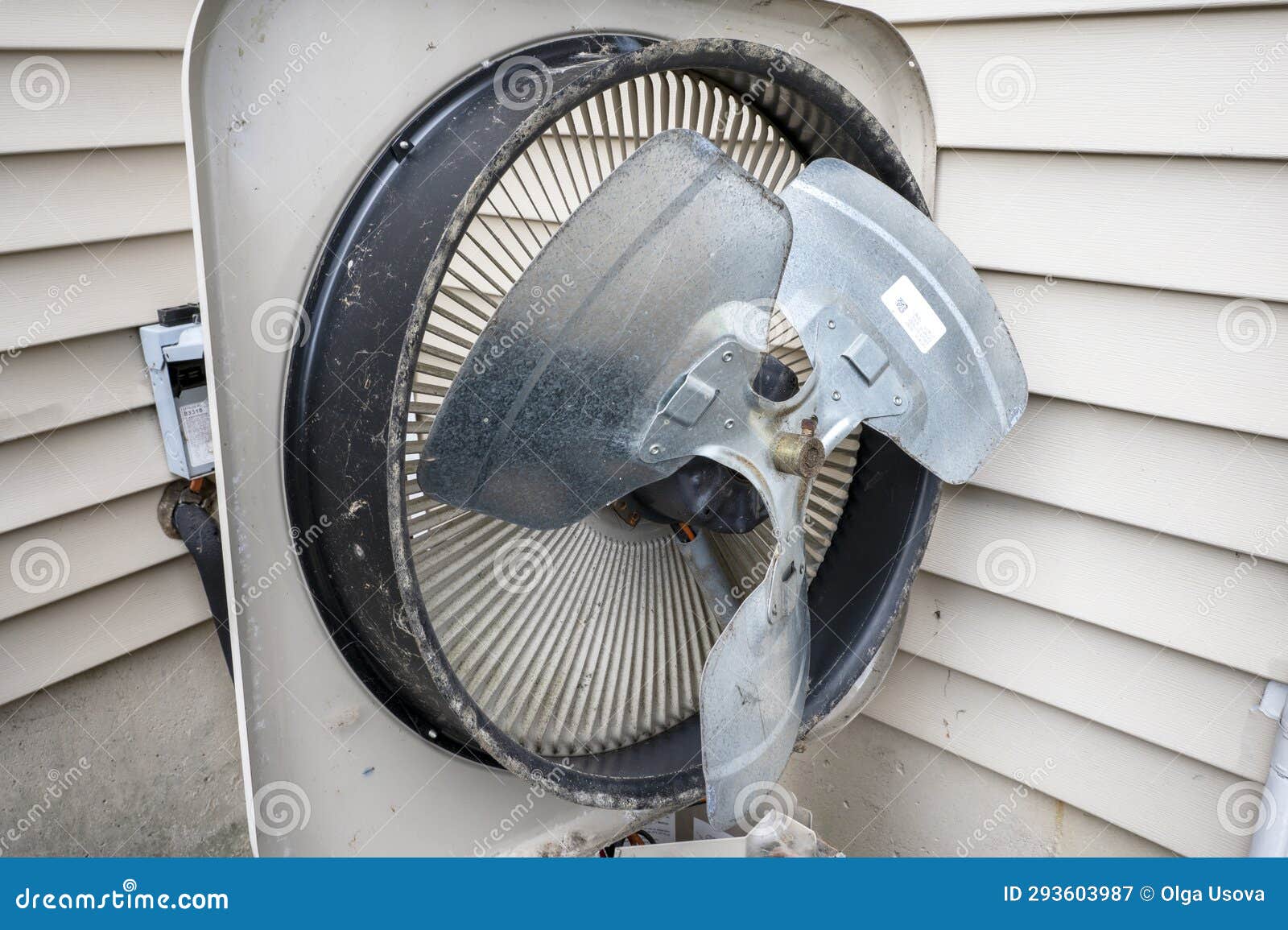 Maintenance of Air Conditioner System Unit. AC Unit Fan Stock Image ...