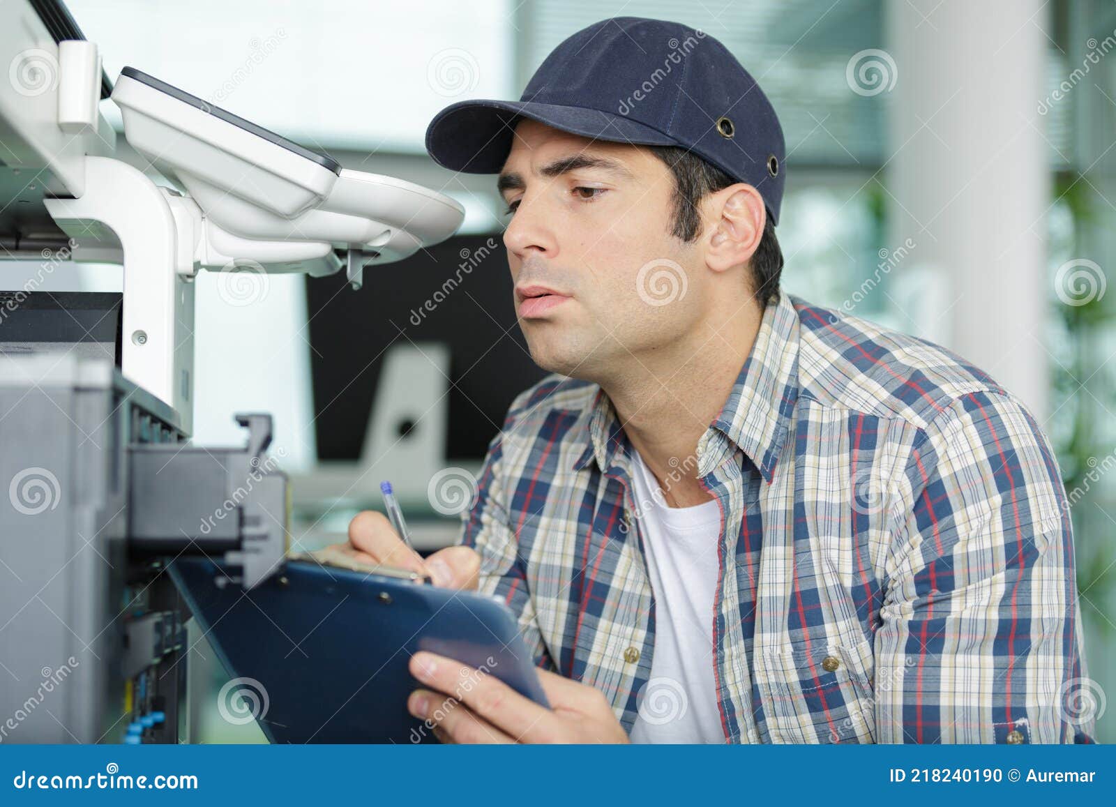 Maintenance Checks Level Ink Printer at Work Stock Photo - Image of ...