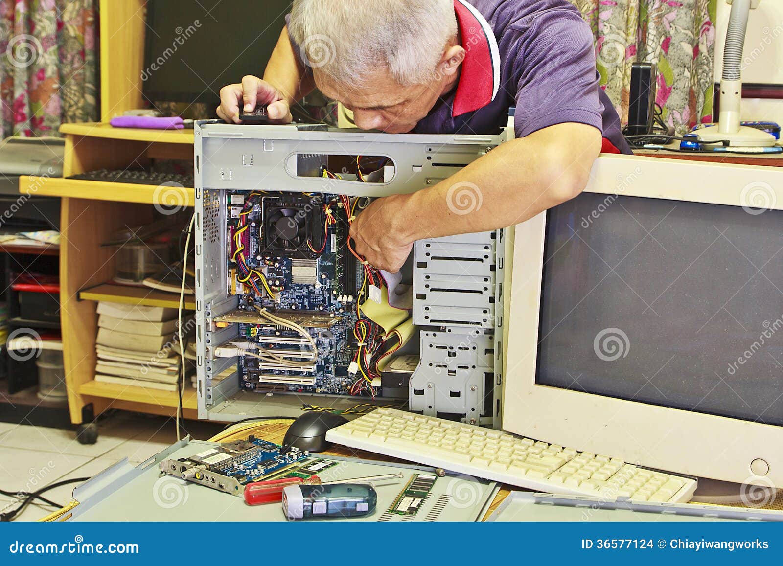 Maintenance of computer stock photo. Image of people - 36577124