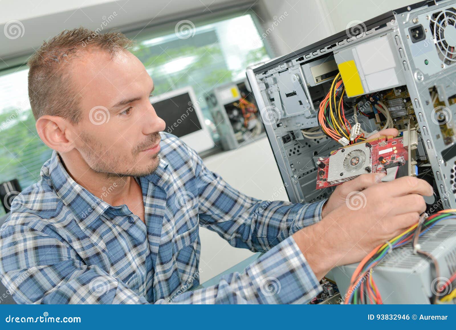 Maintenance Computers in Office Stock Photo - Image of cable ...