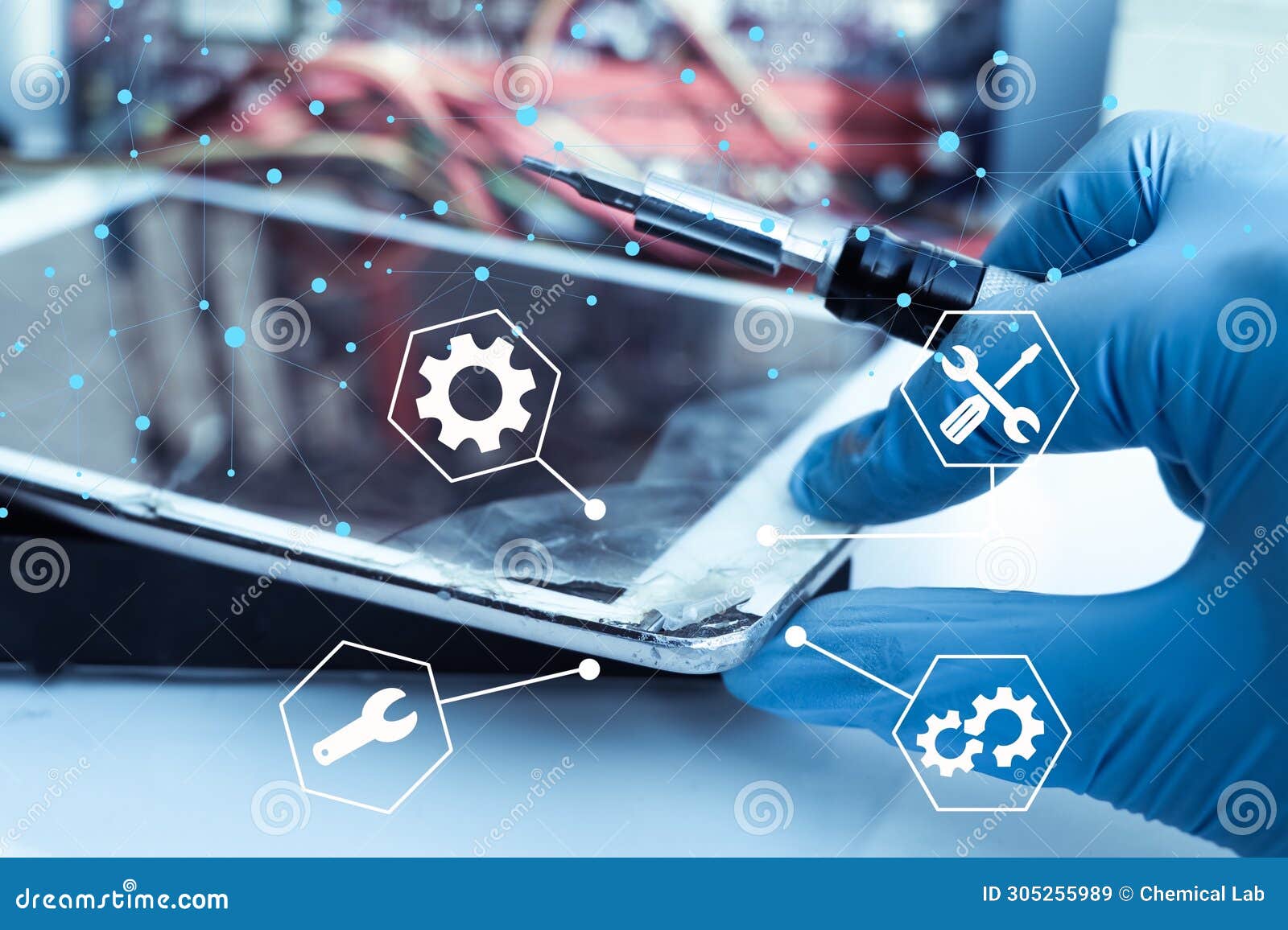 Maintenance Electronic Equipment Part and Fix Symbol Stock Image ...