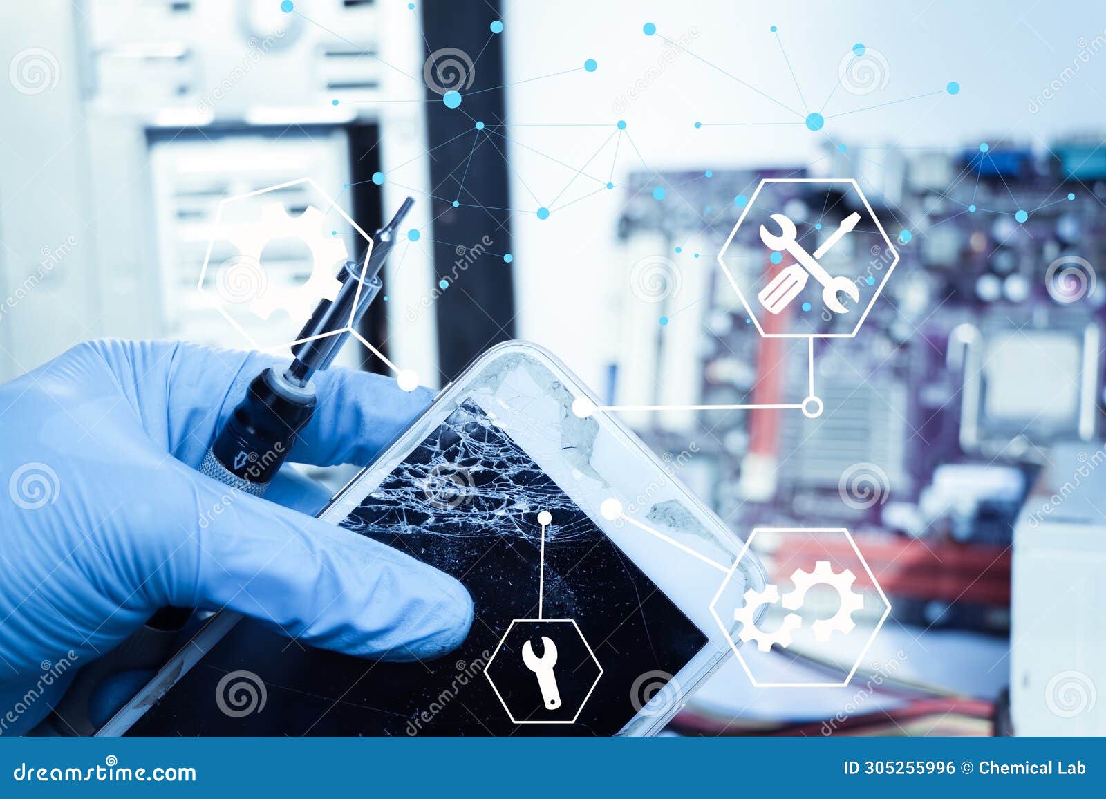 Maintenance Electronic Equipment Part and Fix Symbol Stock Photo ...