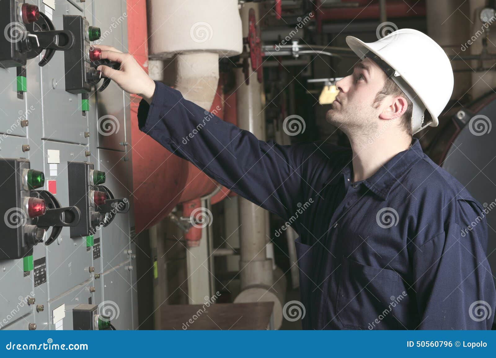 Maintenance Engineer Checking Technical Data of Stock Photo - Image of ...