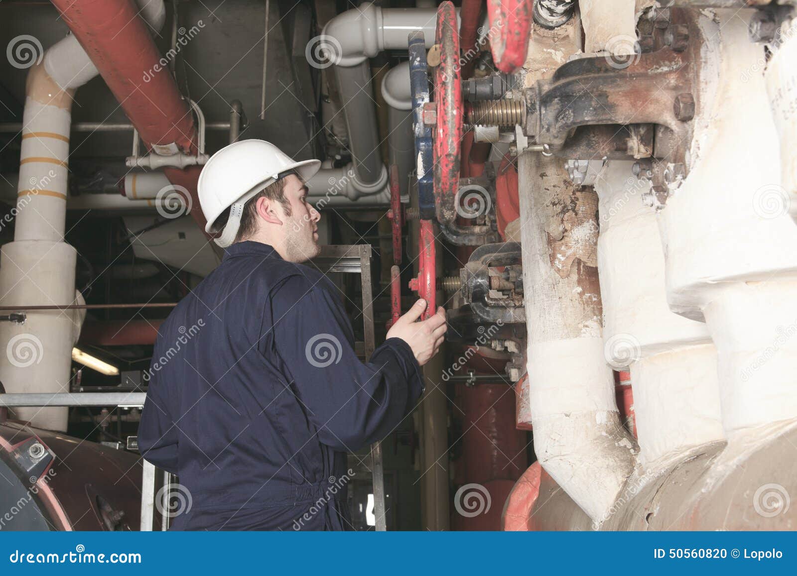 Maintenance Engineer Checking Technical Data of Stock Photo - Image of ...