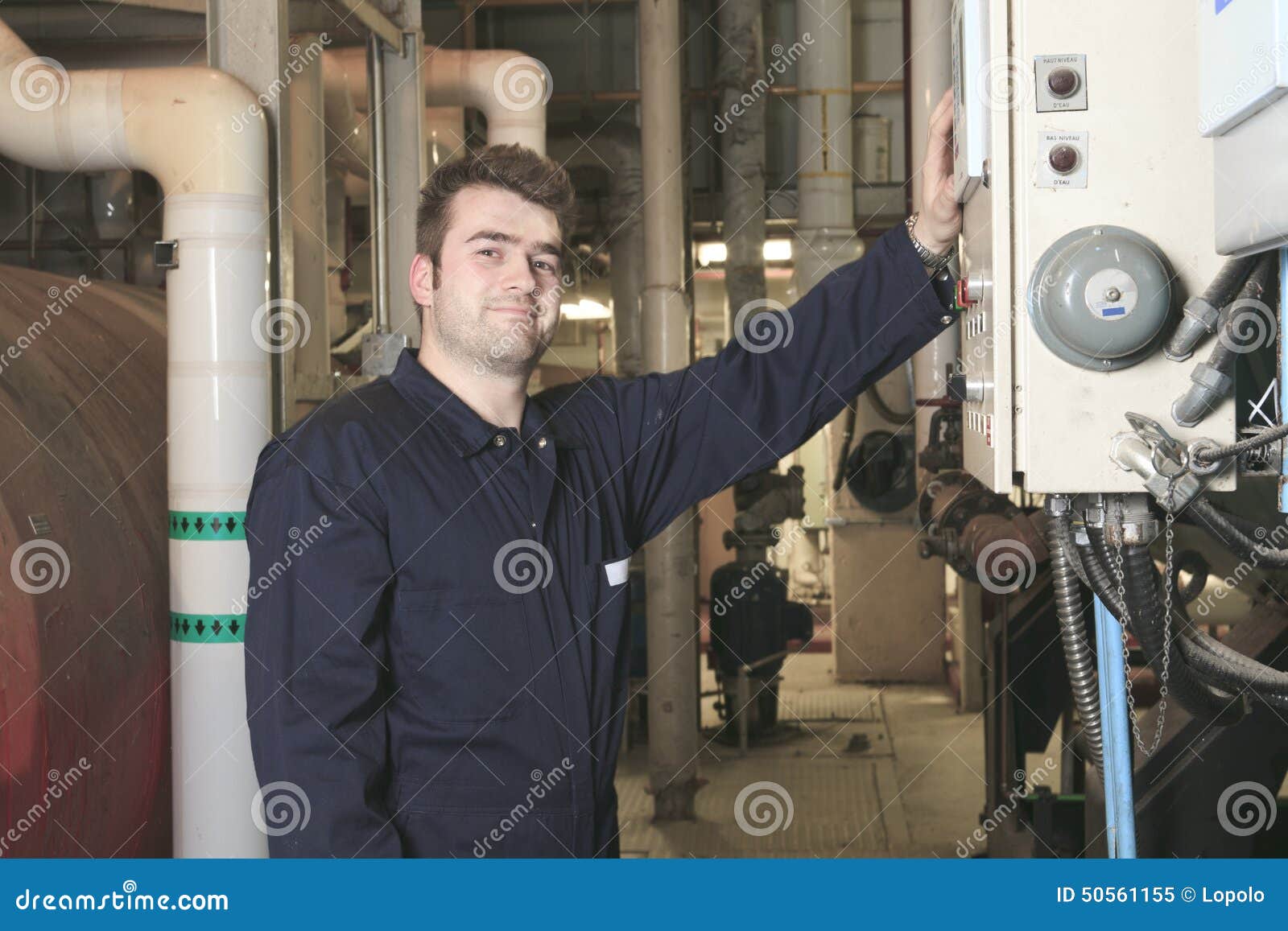 Maintenance Engineer Checking Technical Data of Stock Image - Image of ...