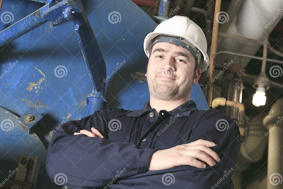 Maintenance Engineer Checking Technical Data of Stock Image - Image of ...