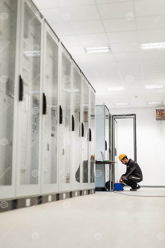 Maintenance Engineer Inspect System with Relay Test Set Equipment Stock ...
