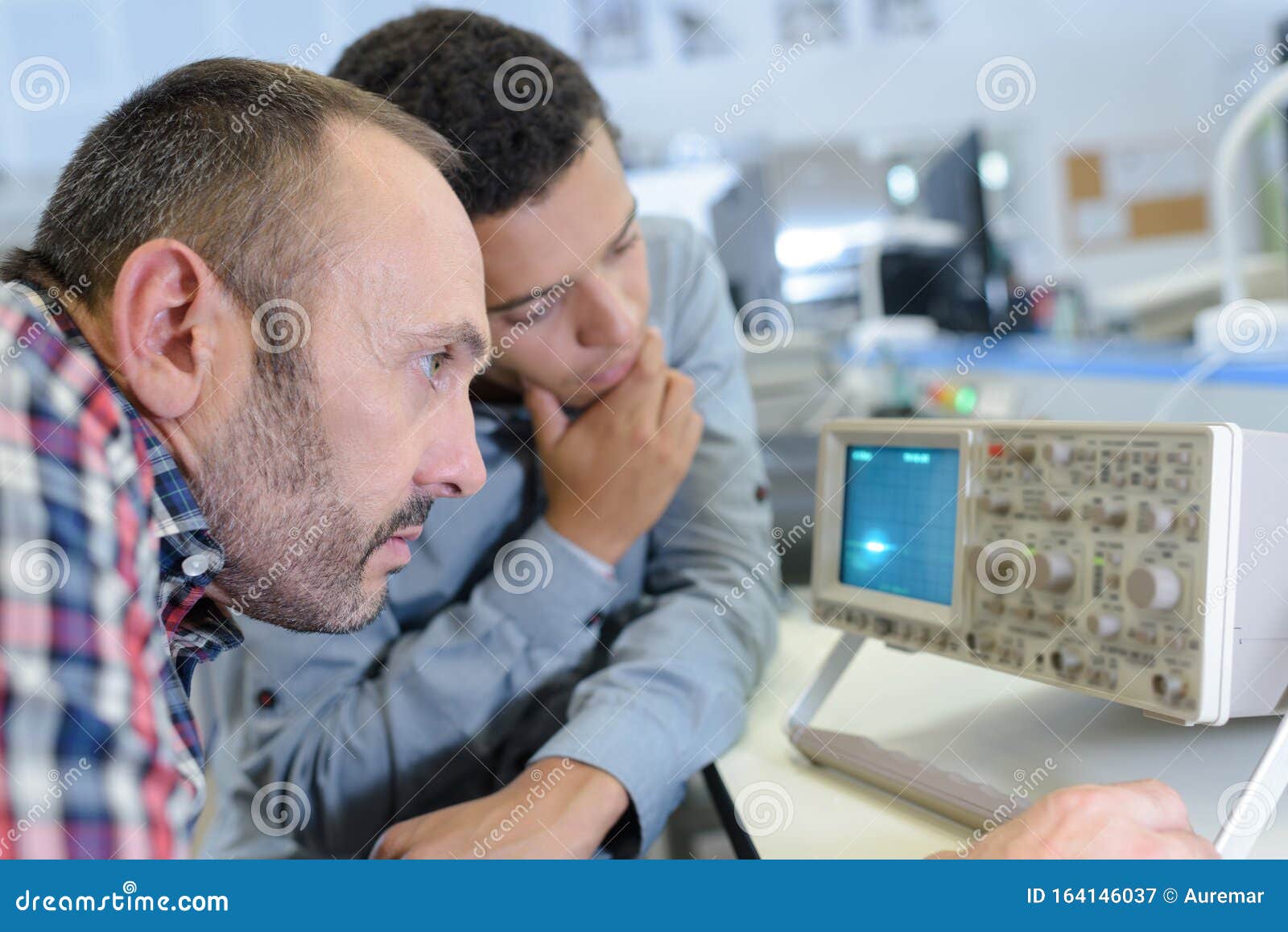 Maintenance Engineer Programing in Industry Stock Image - Image of ...