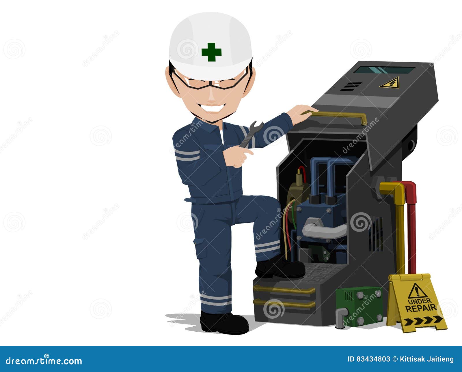 Maintenance Engineer stock vector. Illustration of process - 83434803