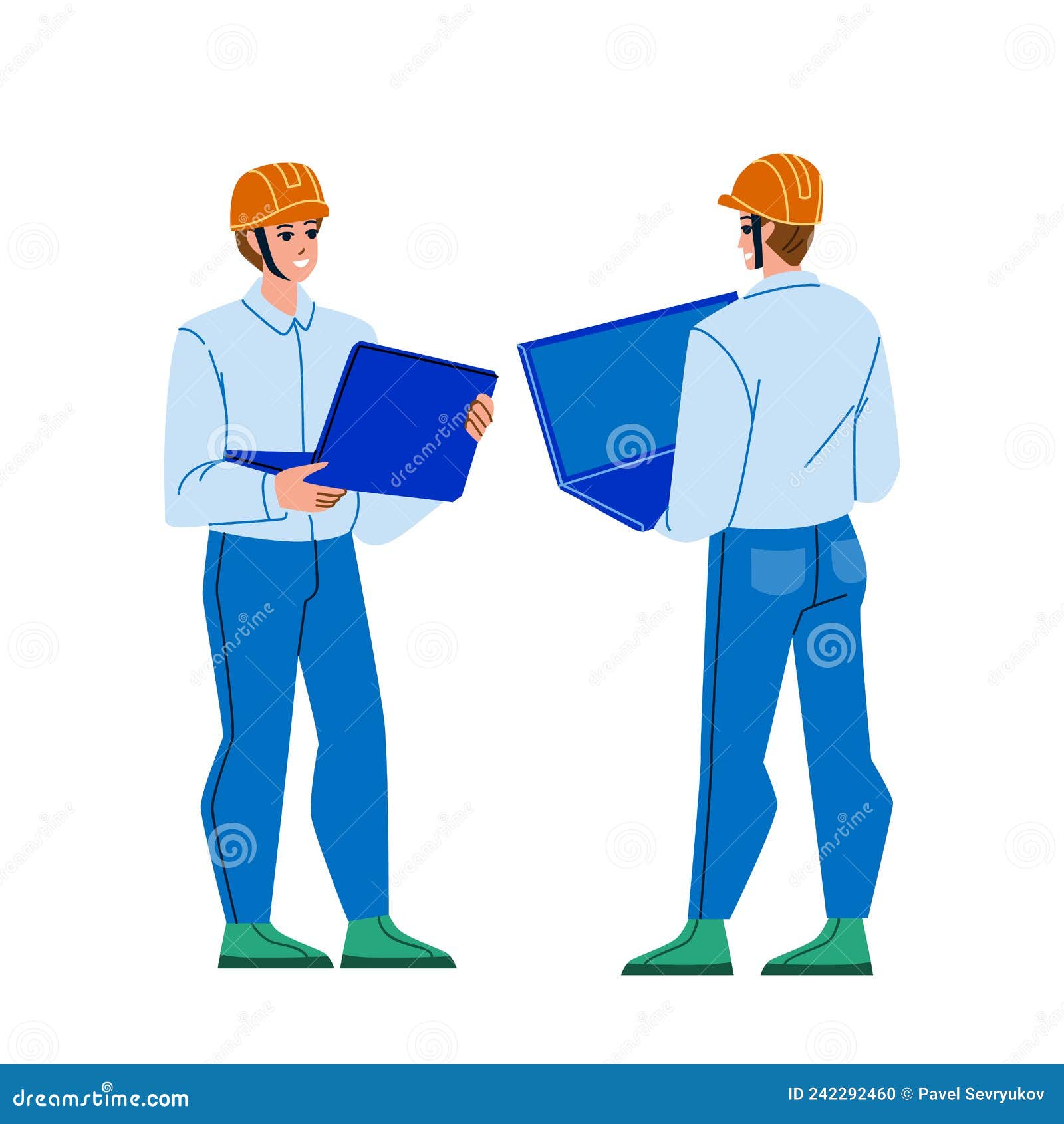 Maintenance Engineer Talk with Colleague Vector Stock Vector ...