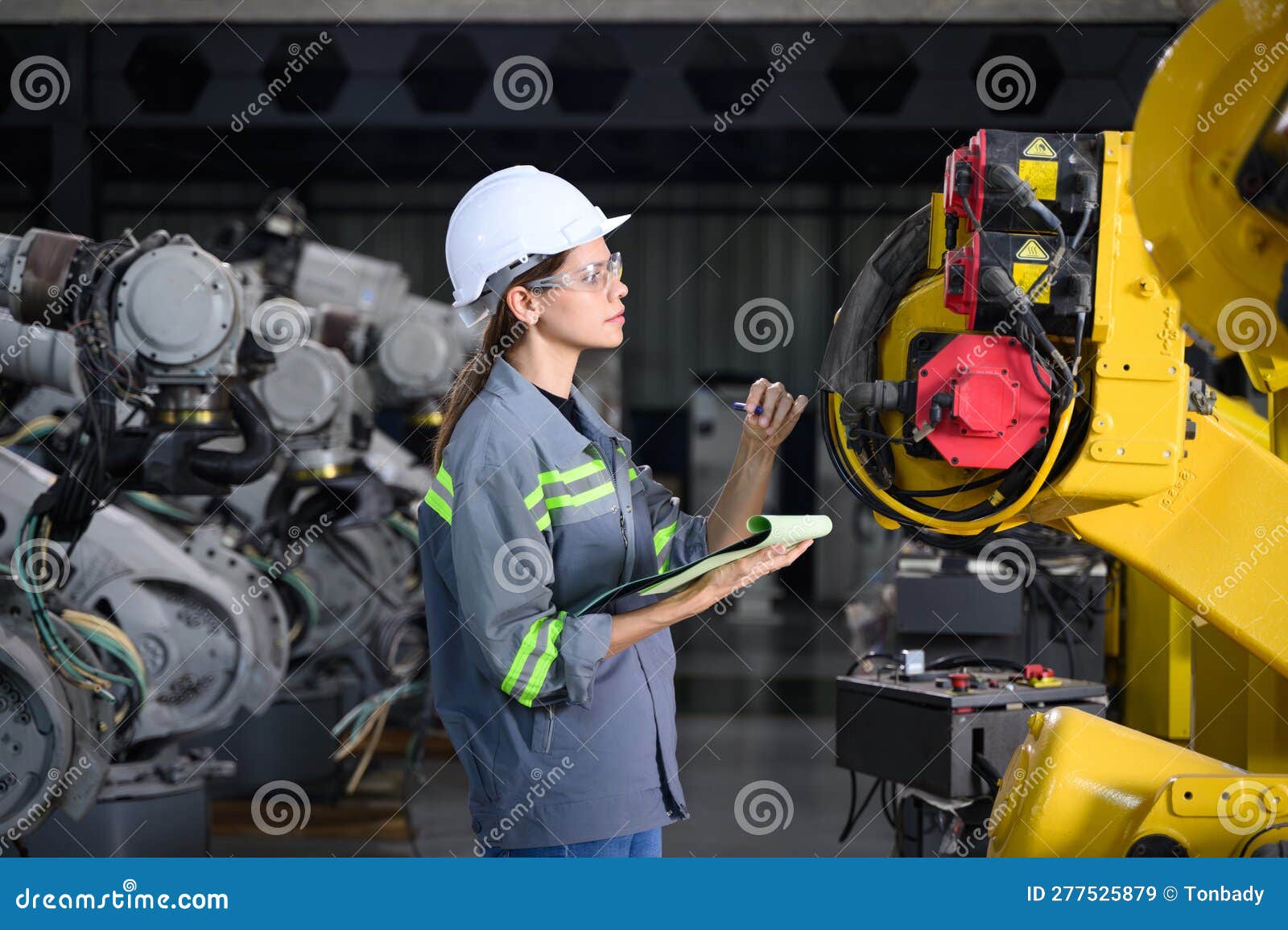 Maintenance Engineer Worker Working with Robotic Machine Automation ...