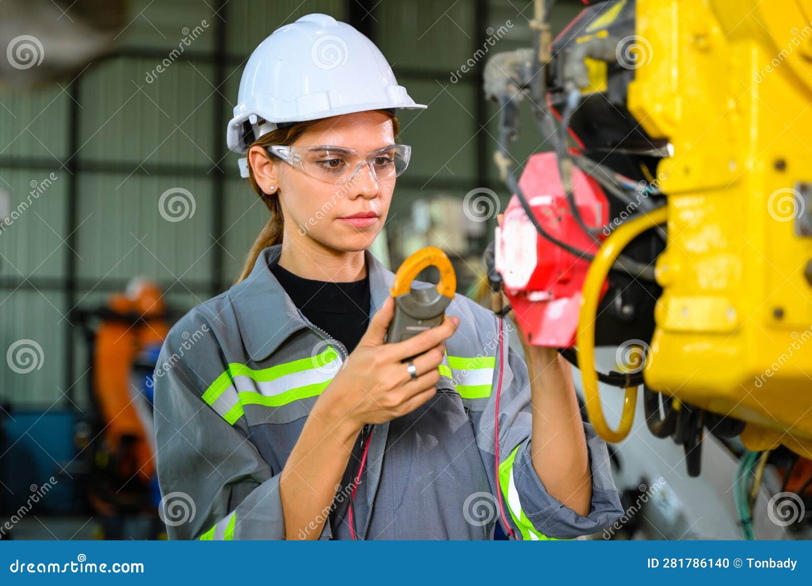 Maintenance Engineer Worker Working with Robotic Machine Automation ...