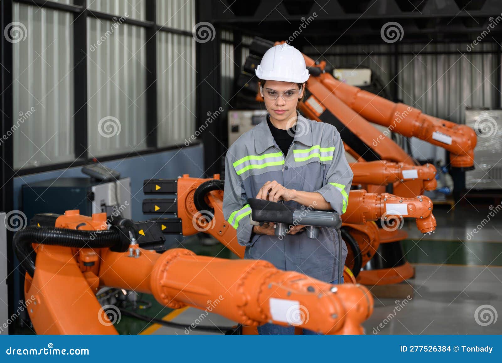 Maintenance Engineer Worker Working with Robotic Machine Automation ...