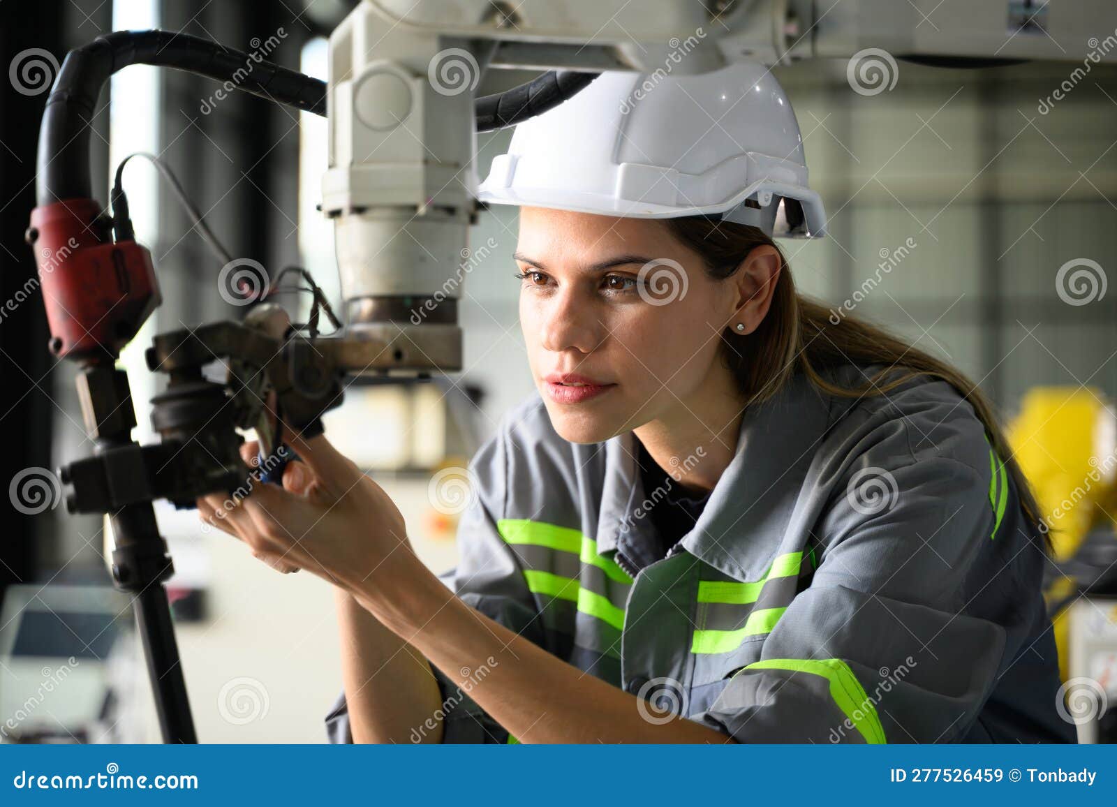 Maintenance Engineer Worker Working with Robotic Machine Automation ...