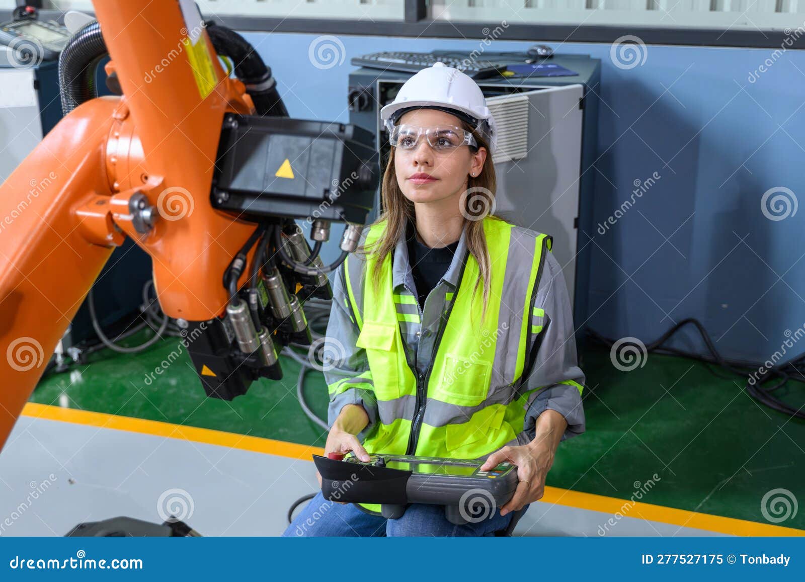 Maintenance Engineer Worker Working with Robotic Machine Automation ...