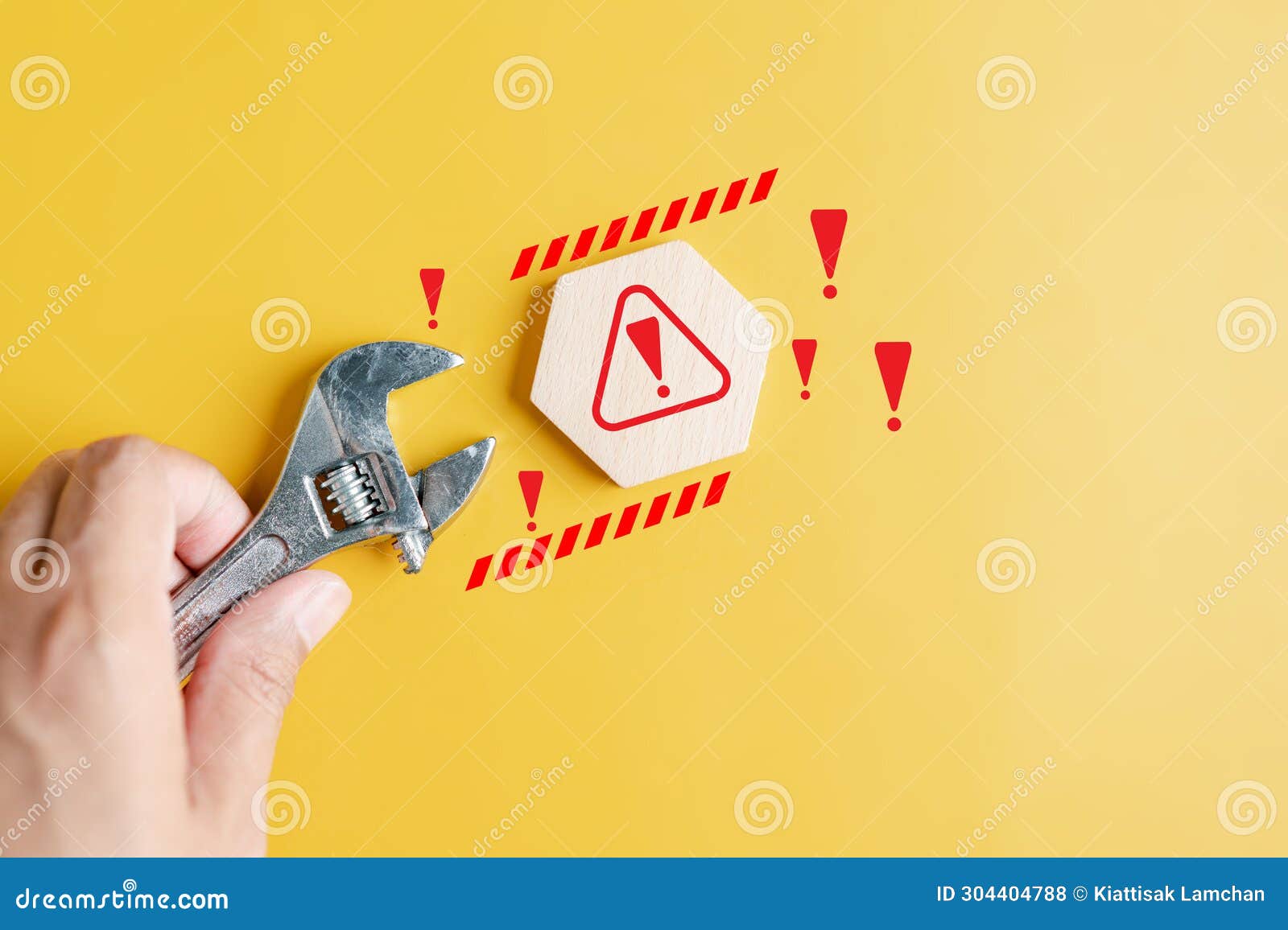Maintenance Fixing System Warning on Internet or Caution Sign Symbol ...