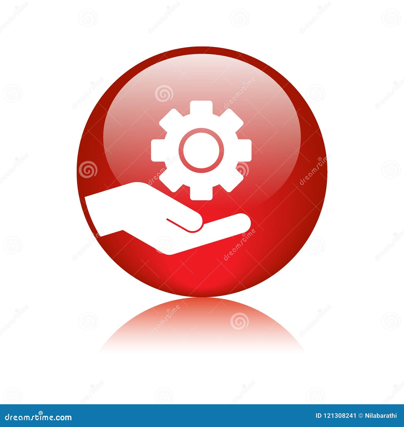Maintenance Hand Gear Button Stock Illustration - Illustration of ...