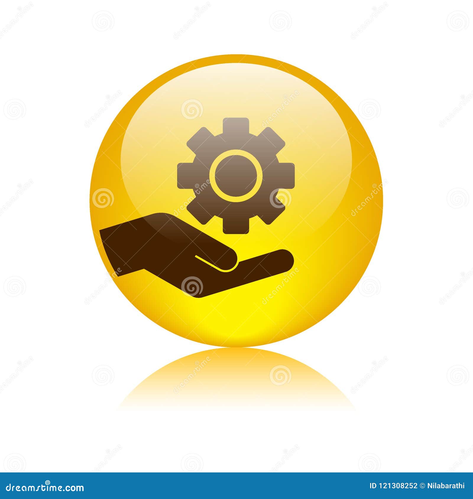 Maintenance Hand Gear Button Stock Illustration - Illustration of ...