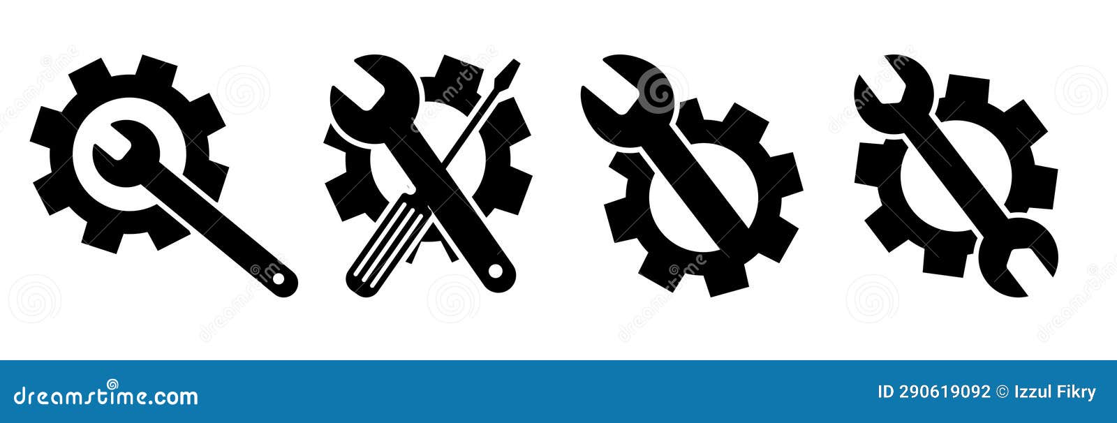 Maintenance Icon with Screwdriver and Gear Vector Isolated White Stock ...