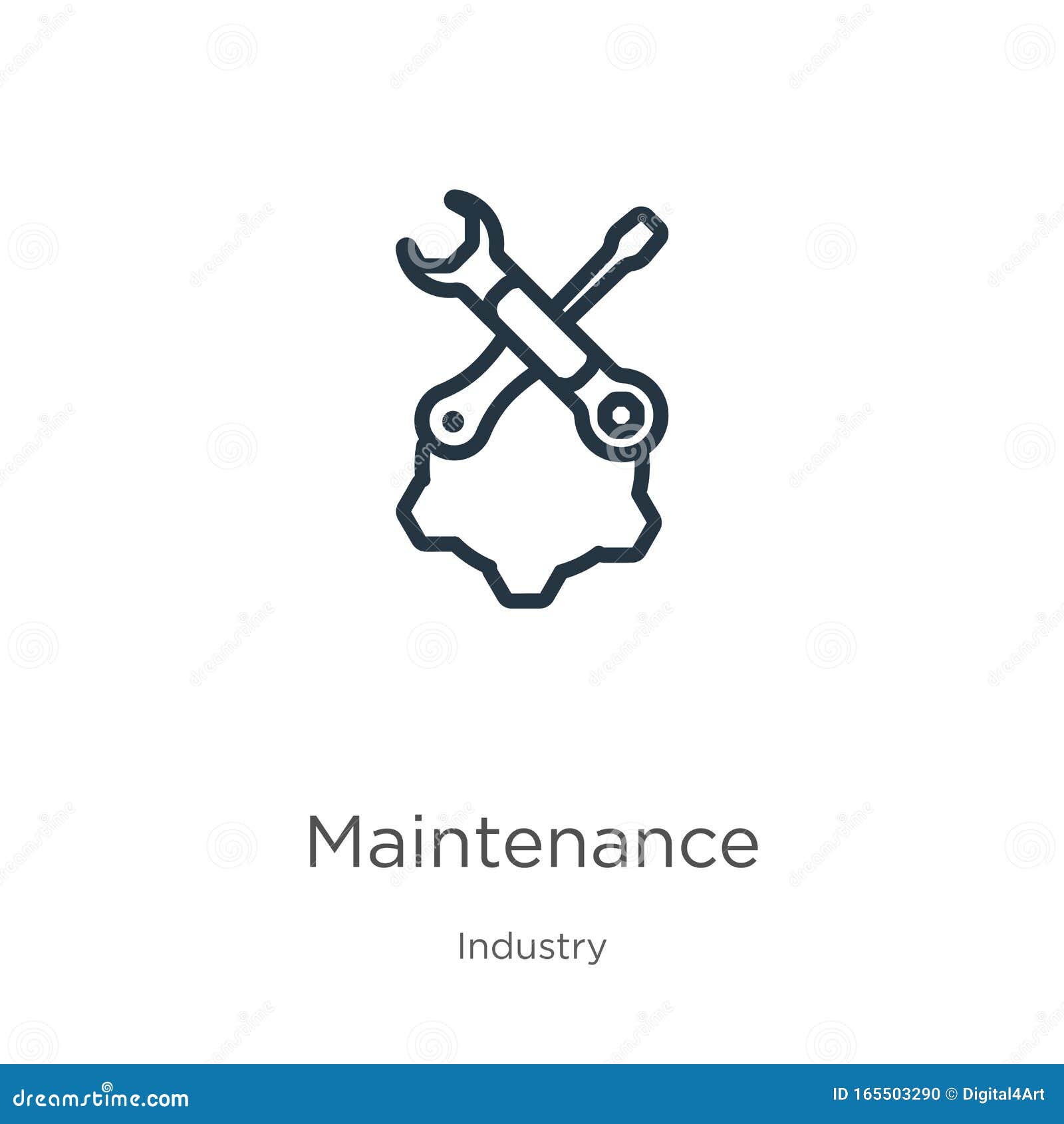 Maintenance Icon. Thin Linear Maintenance Outline Icon Isolated on ...