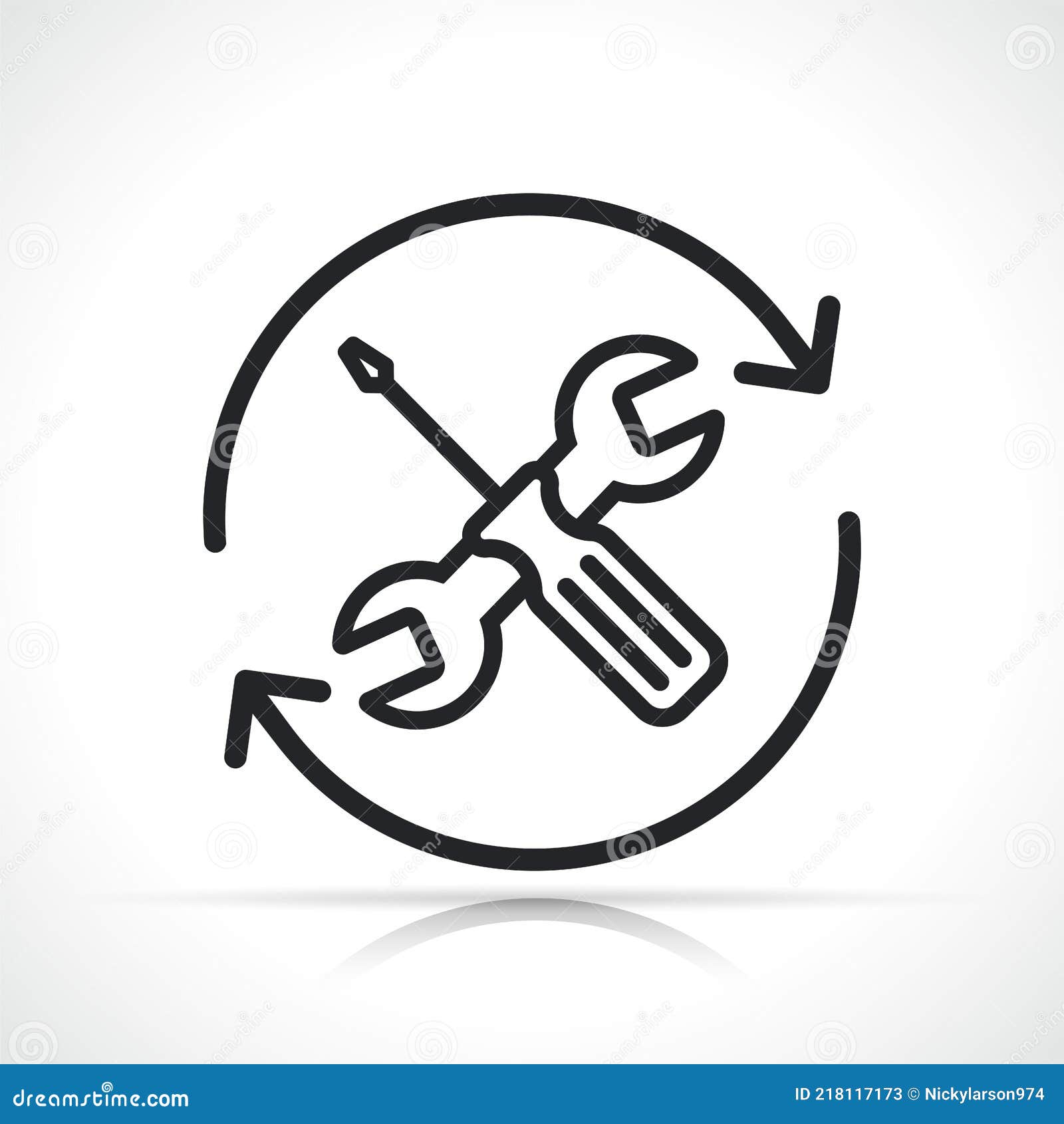 Maintenance Line Icon Vector Symbol Stock Vector - Illustration of ...