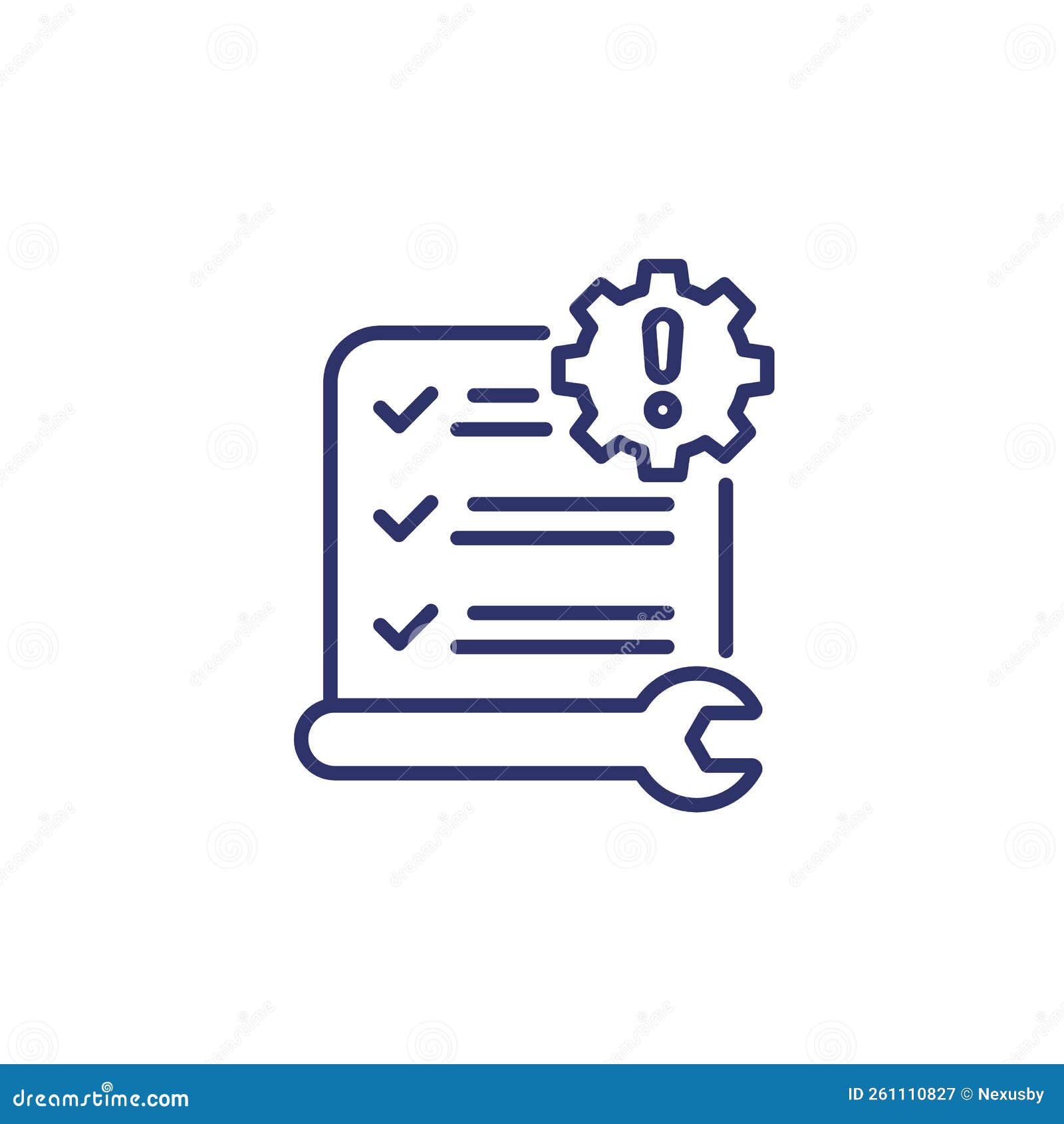 Maintenance List Line Icon, Vector Stock Vector - Illustration of ...