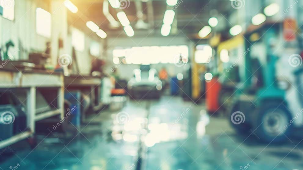 Maintenance Magic, Blurred View of Auto Repair Workshop. Generative Ai ...