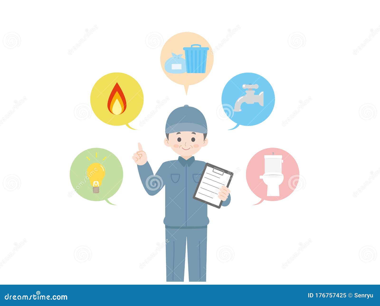 Maintenance man stock vector. Illustration of middle - 176757425
