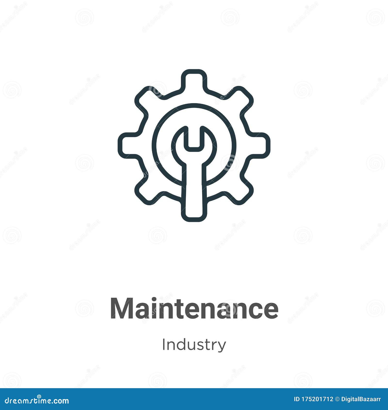 Maintenance Outline Vector Icon. Thin Line Black Maintenance Icon, Flat ...
