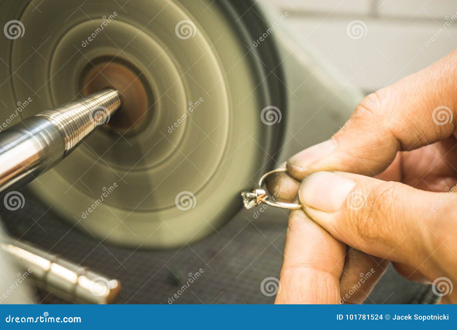 Maintenance of Precious Diamond Ring Stock Photo - Image of equipment ...