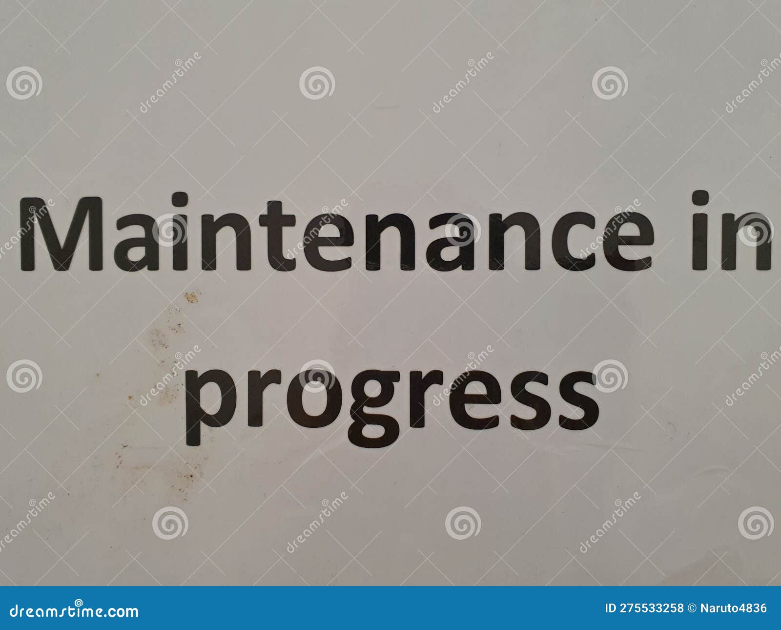 Maintenance signage stock photo. Image of background - 275533258