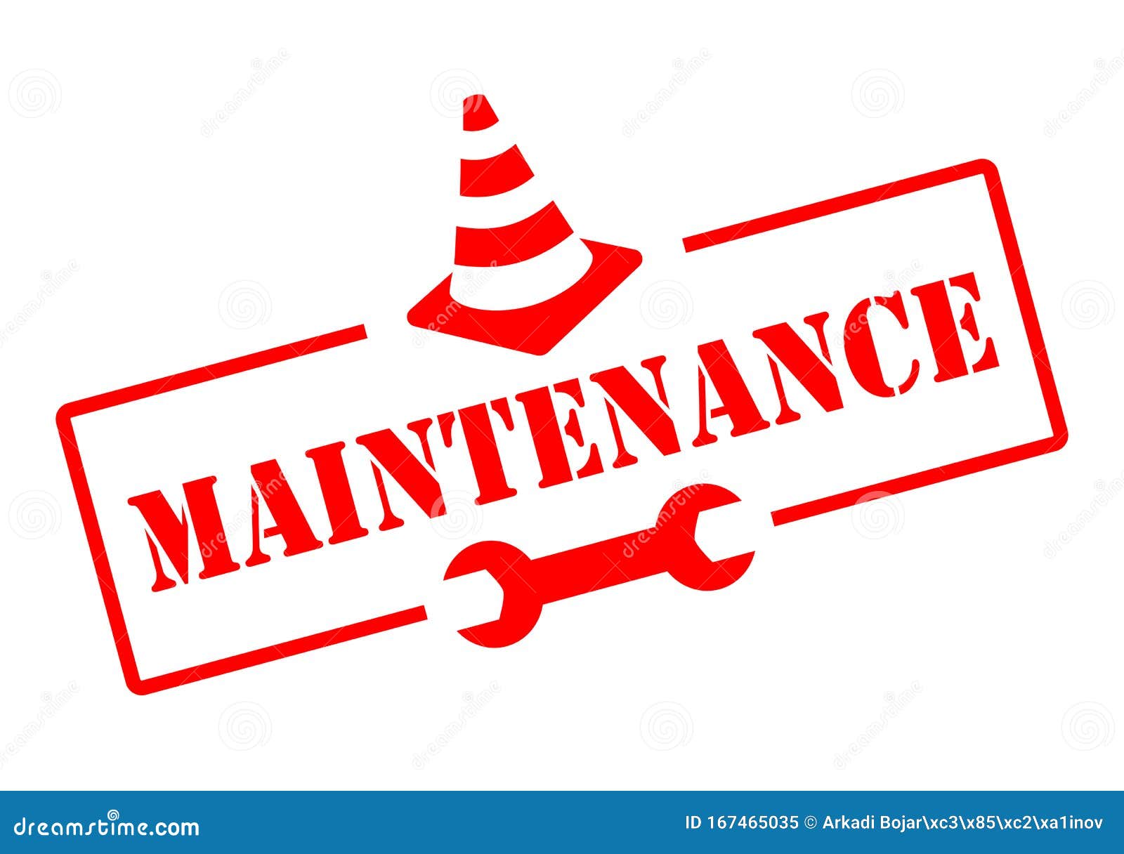 Maintenance sign stock vector. Illustration of computer - 167465035