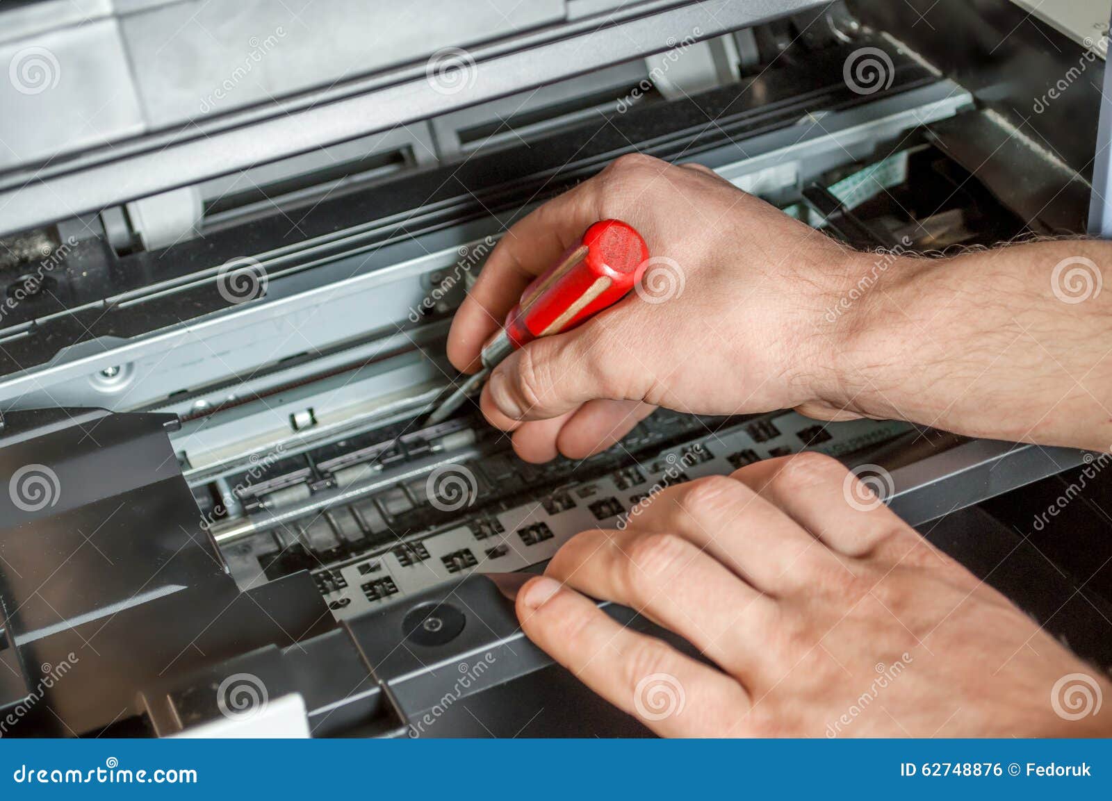 Maintenance and Repair of the Printer Stock Photo - Image of circuit ...