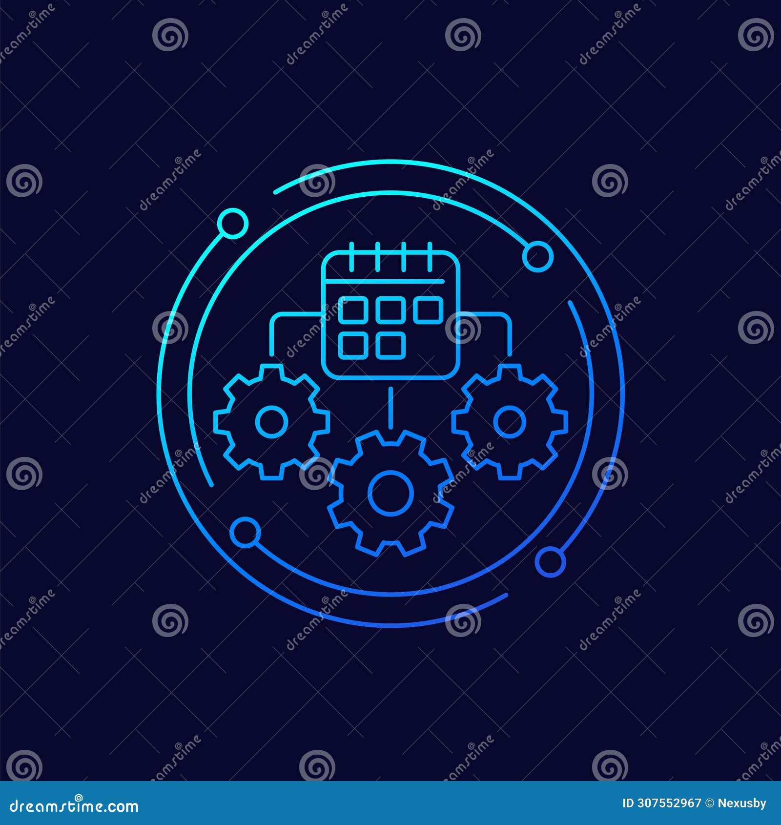 Maintenance Schedule Icon with a Calendar, Linear Stock Vector ...