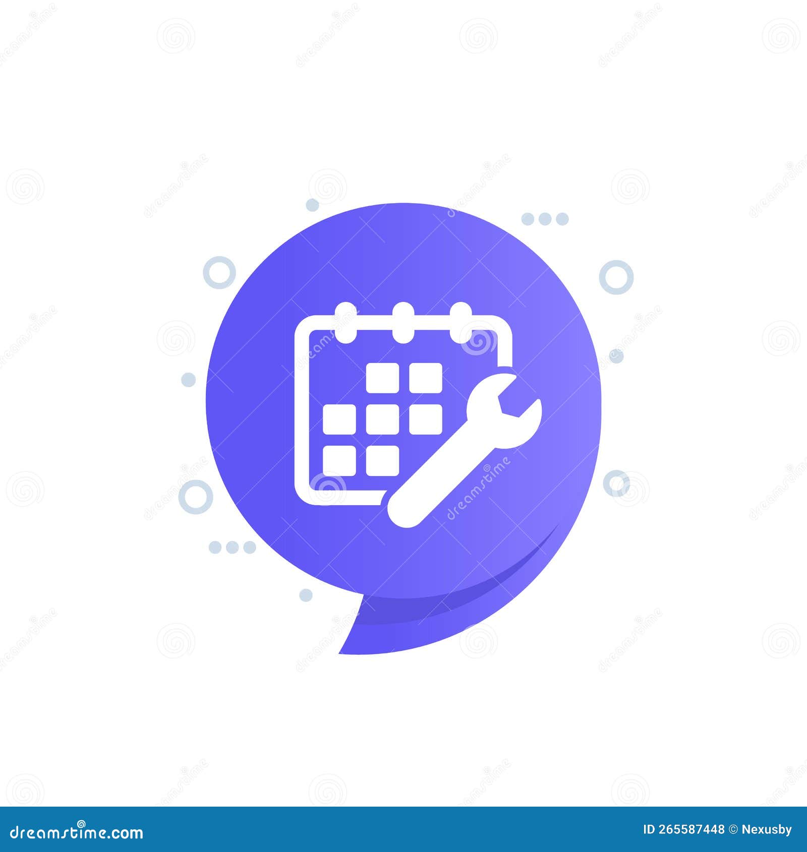 Maintenance Schedule Icon with Calendar Stock Vector - Illustration of ...