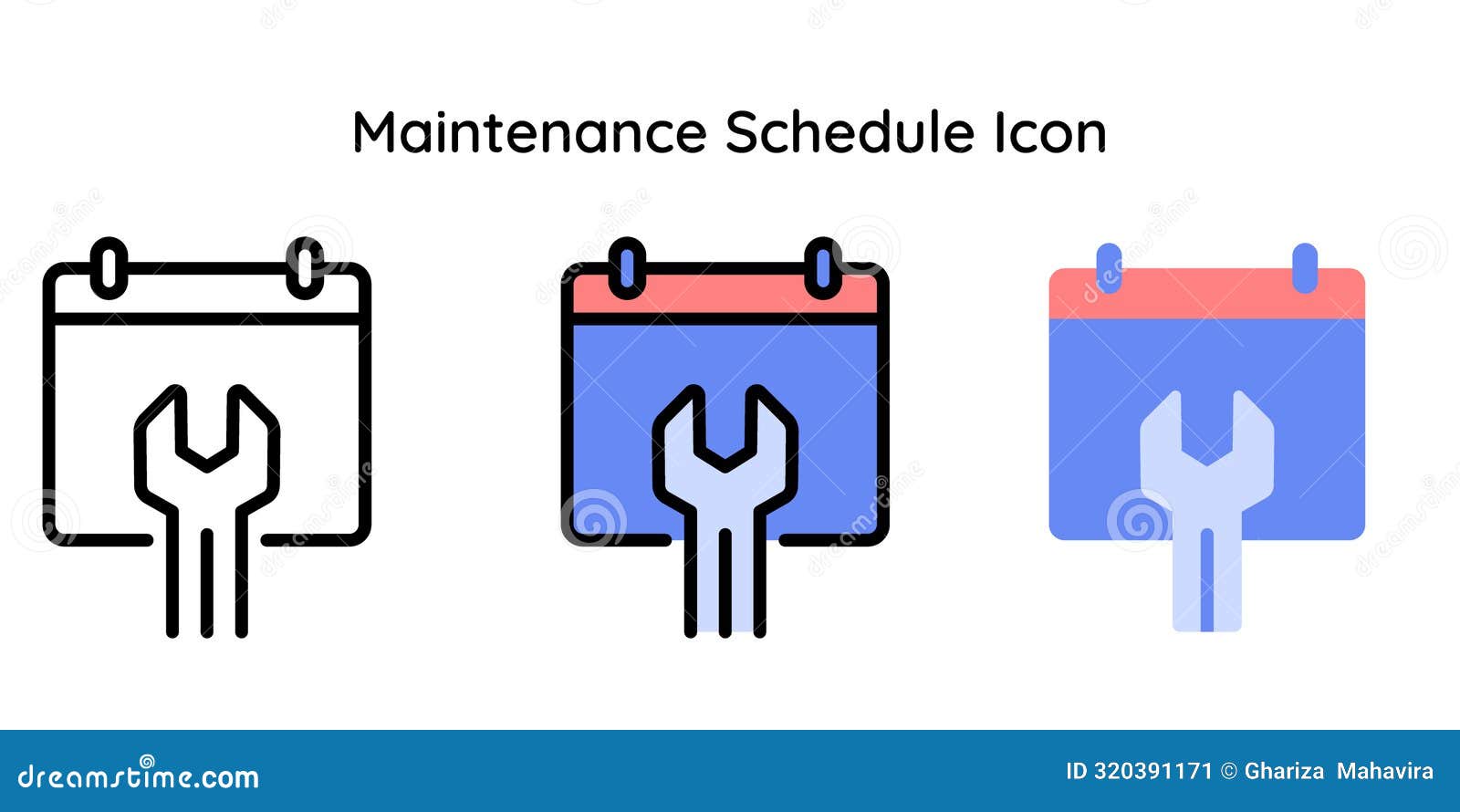 Maintenance Schedule Icon Line, Line Color and Flat Style Stock Vector ...