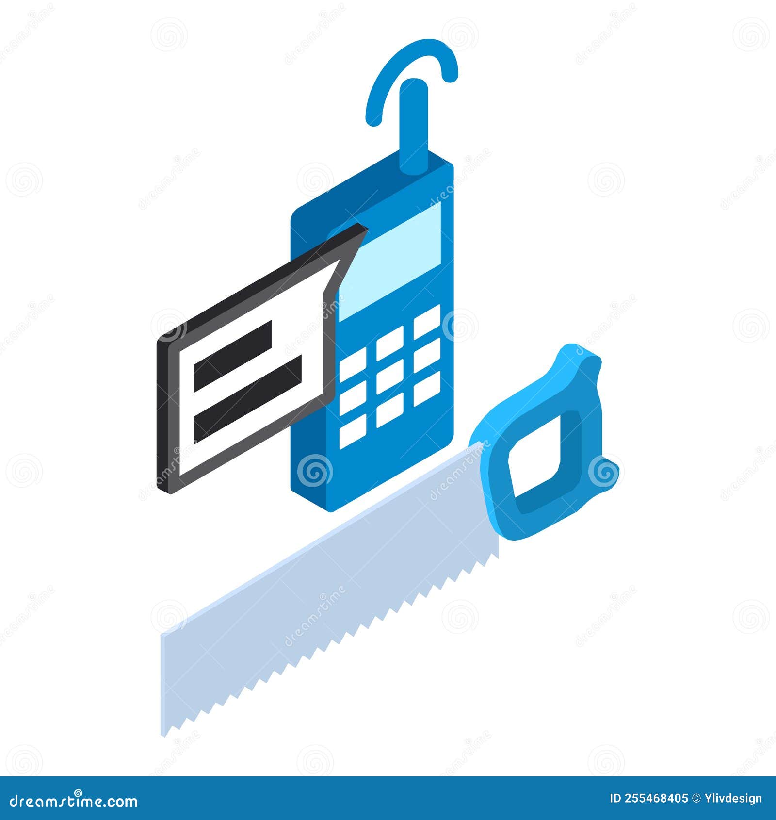 Maintenance Service Icon Isometric Vector. Push Button Mobile Phone and ...