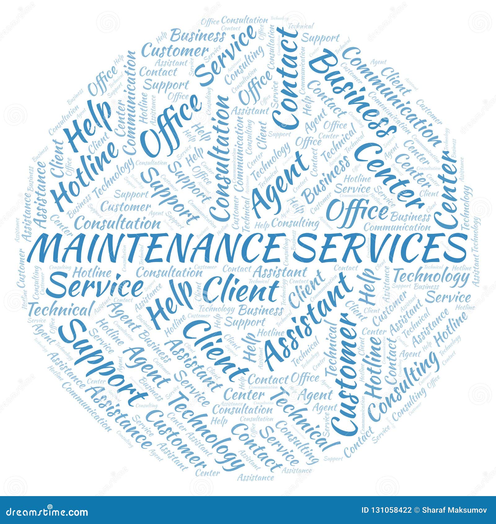 Maintenance Services Word Cloud. Stock Illustration - Illustration of ...