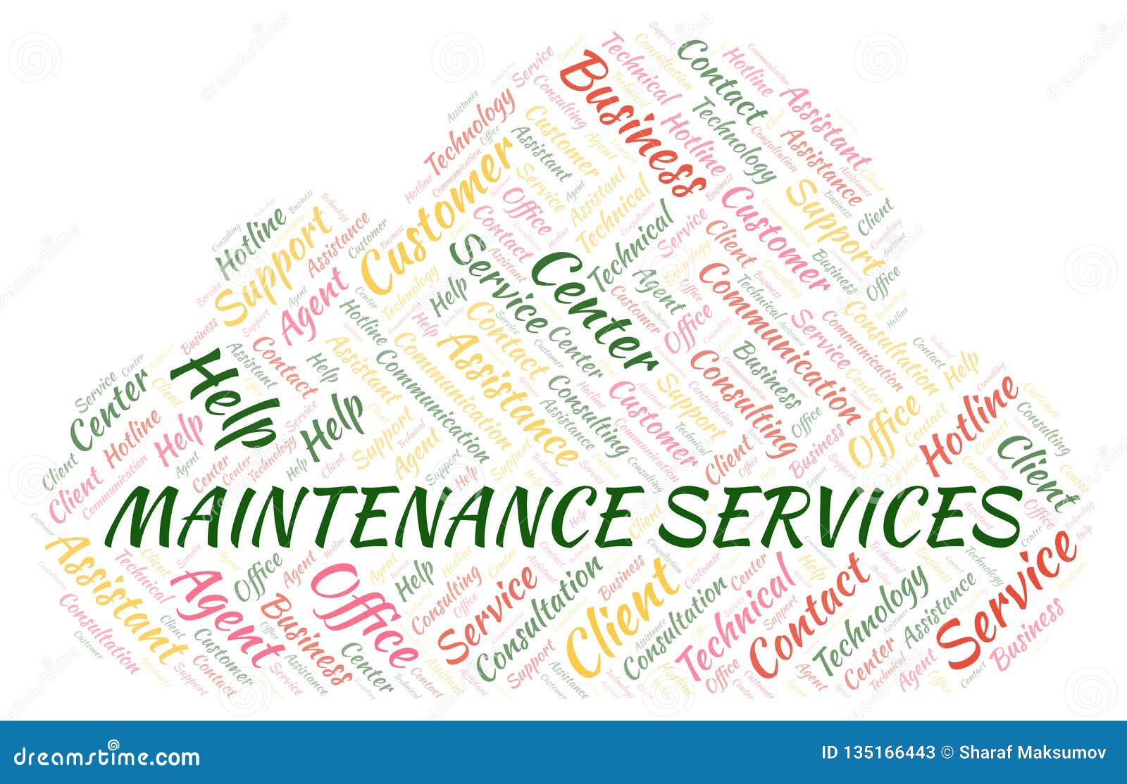 Maintenance Services Word Cloud Stock Illustration - Illustration of ...