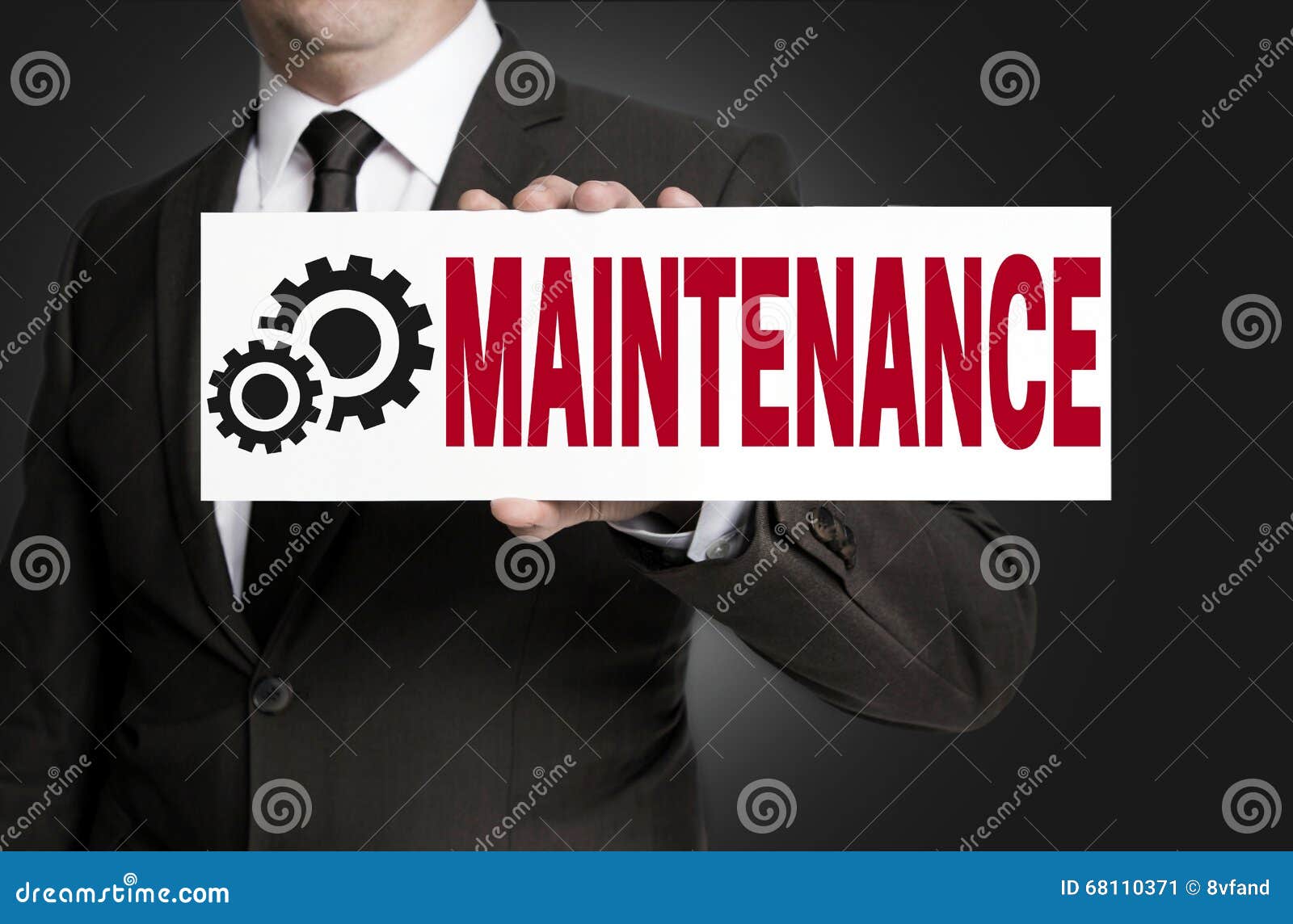 Maintenance only Sign is Held by Businessman Stock Image - Image of ...