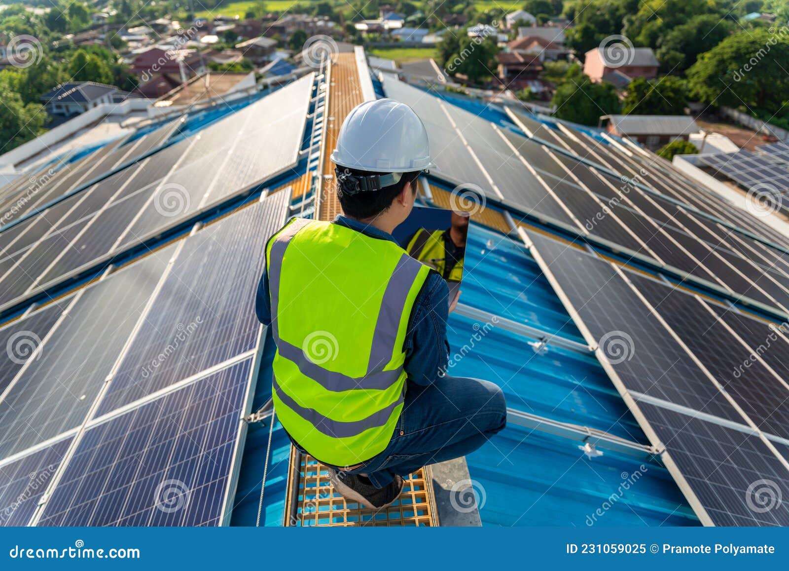 Maintenance Solar Power, Engineer Working, Operation and Maintenance in ...