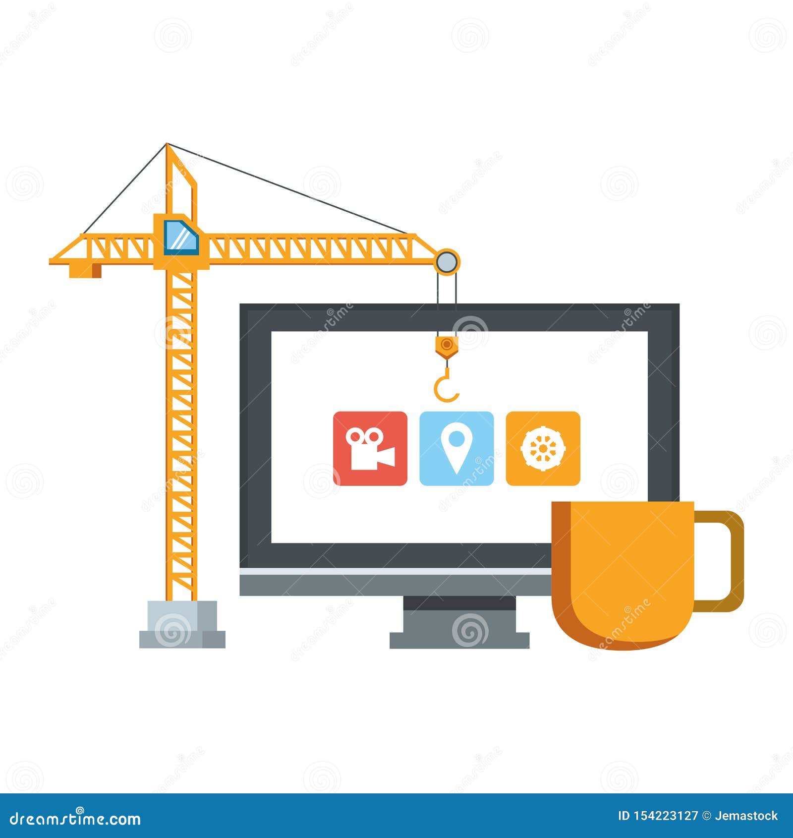 Maintenance Support Technology Web Cartoon Stock Vector - Illustration ...