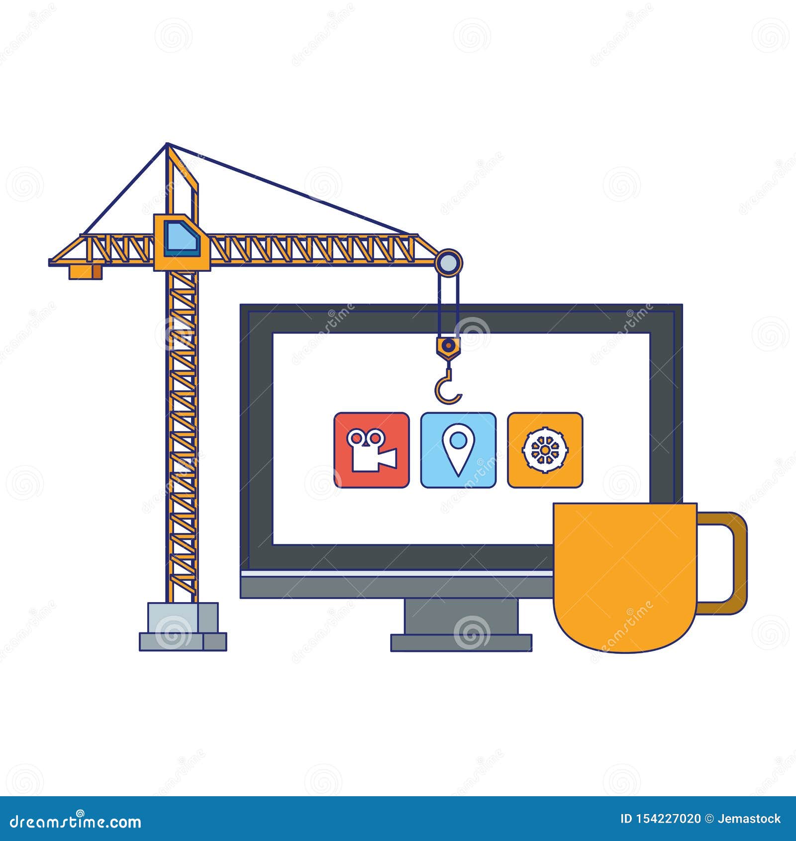 Maintenance Support Technology Web Cartoon Stock Vector - Illustration ...