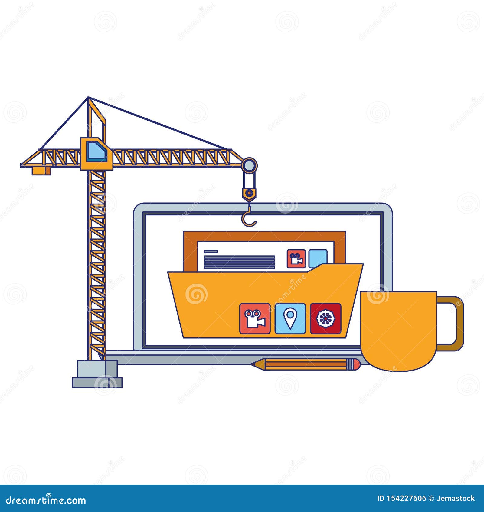 Maintenance Support Technology Web Cartoon Stock Vector - Illustration ...