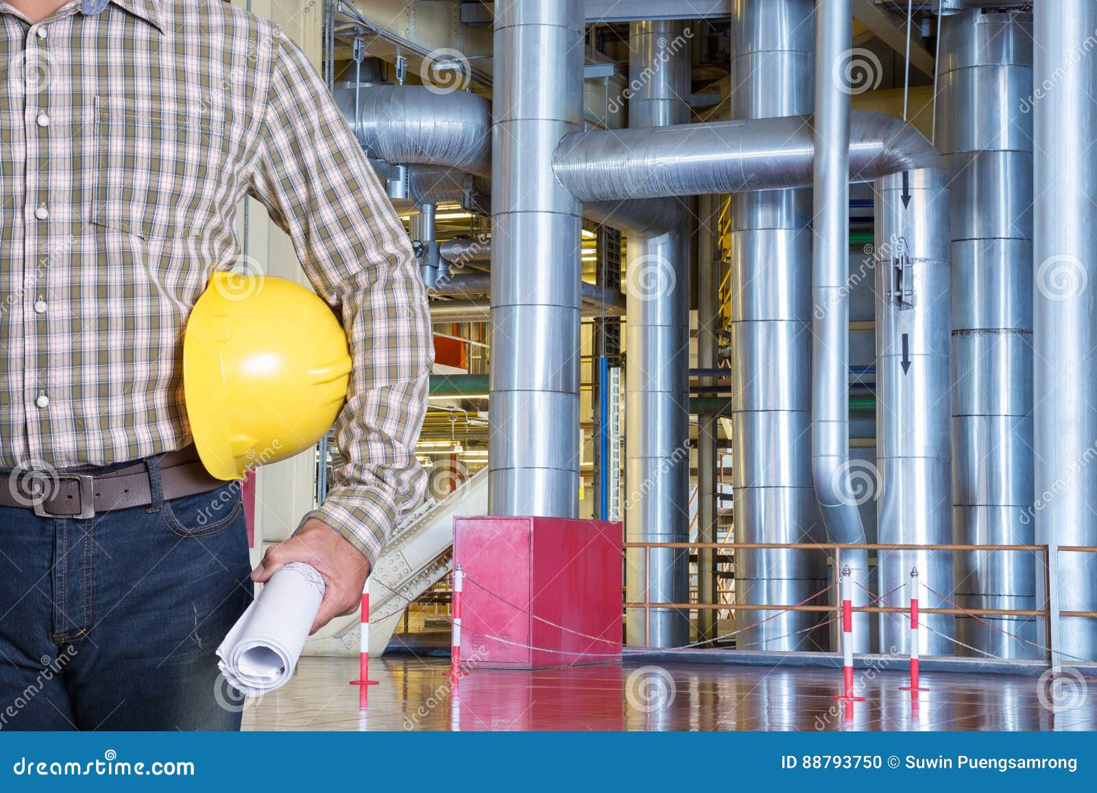 Maintenance Technician Inside Thermal Power Plant Factory Stock Photo ...