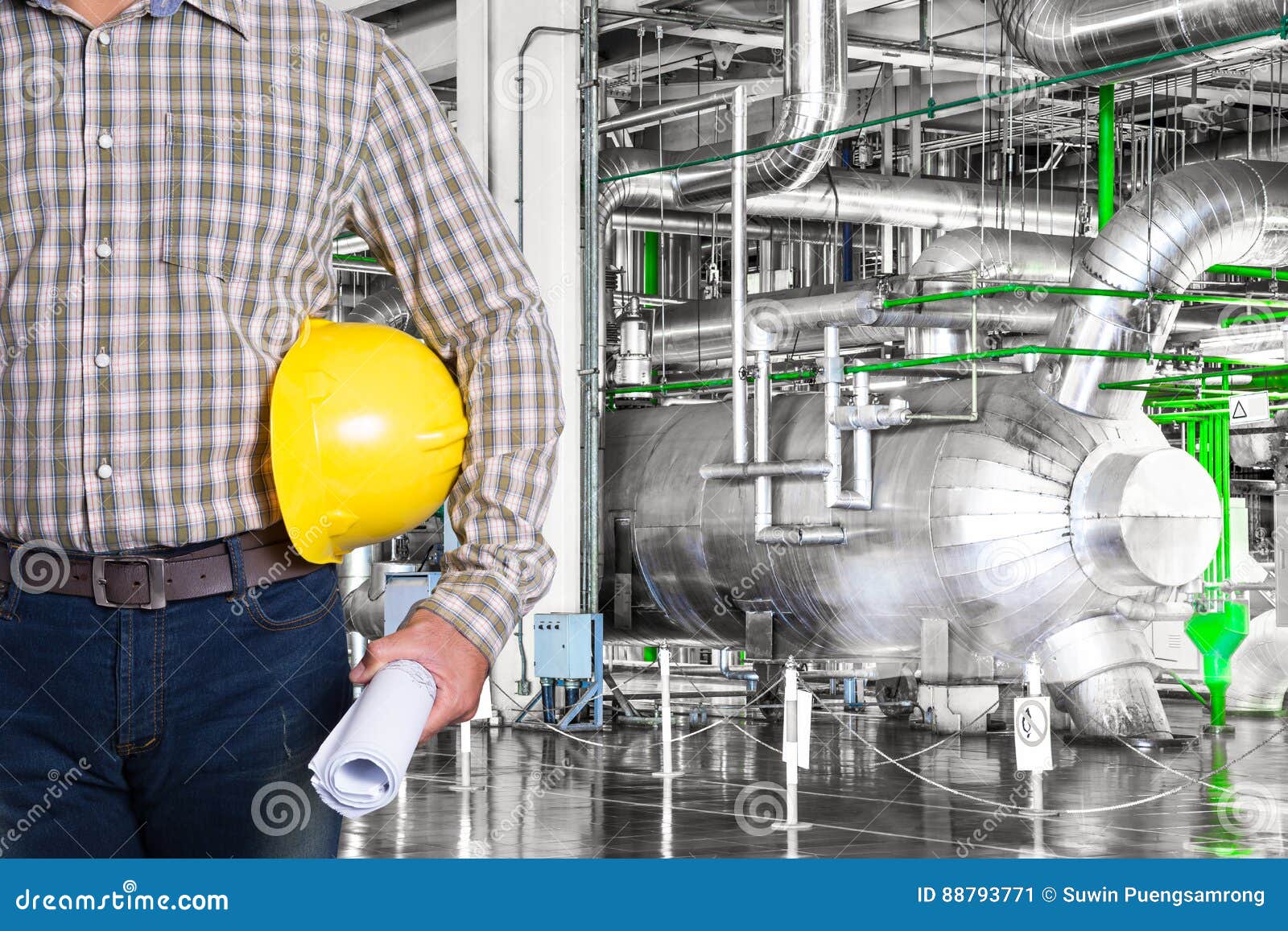 Maintenance Technician Inside Thermal Power Plant Factory Stock Image ...