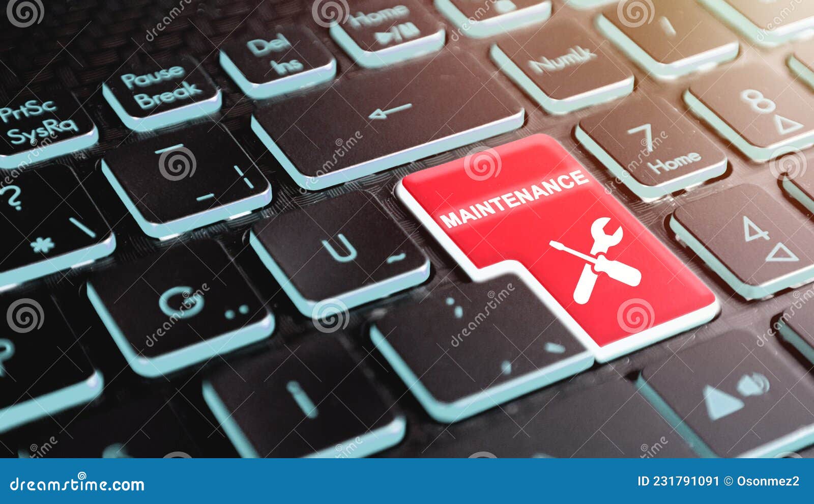 Maintenance Text on Keyboard Enter Key Stock Image - Image of keyboard ...