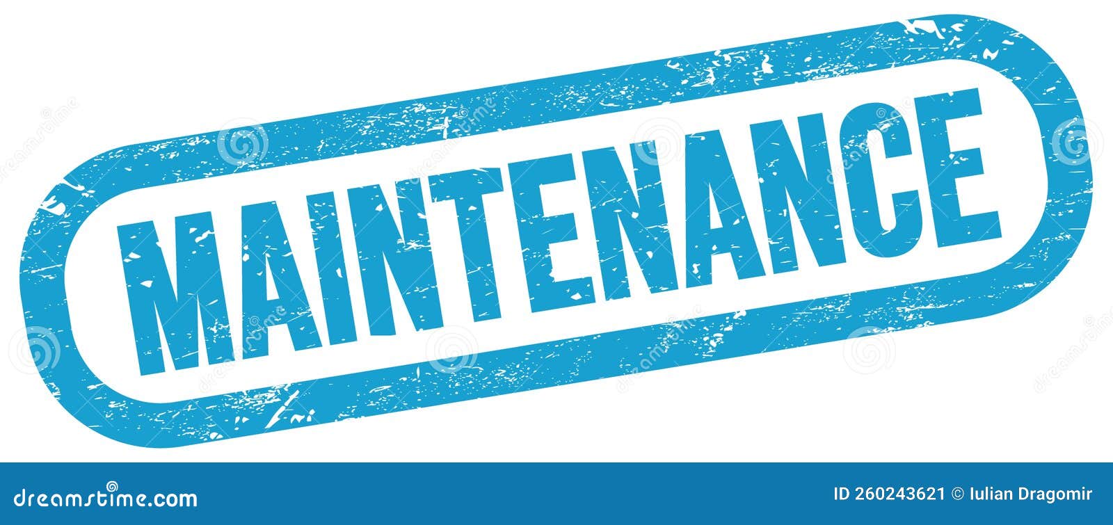 MAINTENANCE, Text Written on Blue Stamp Sign Stock Illustration ...